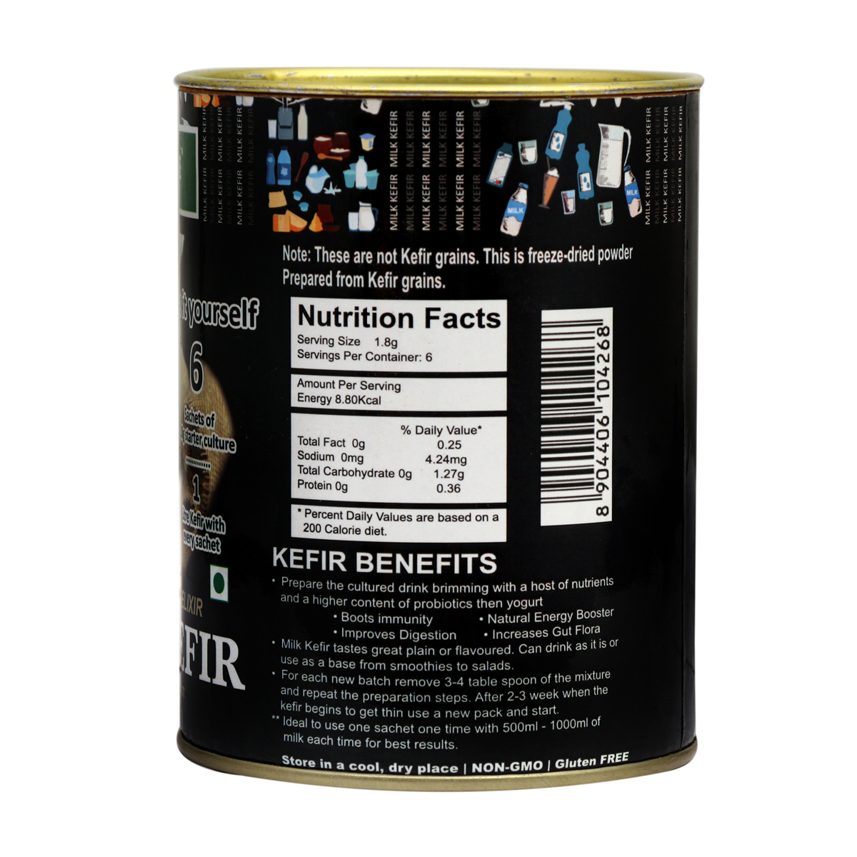 Pure Kefir Culture Powder -Pack of 6 | India Kefir